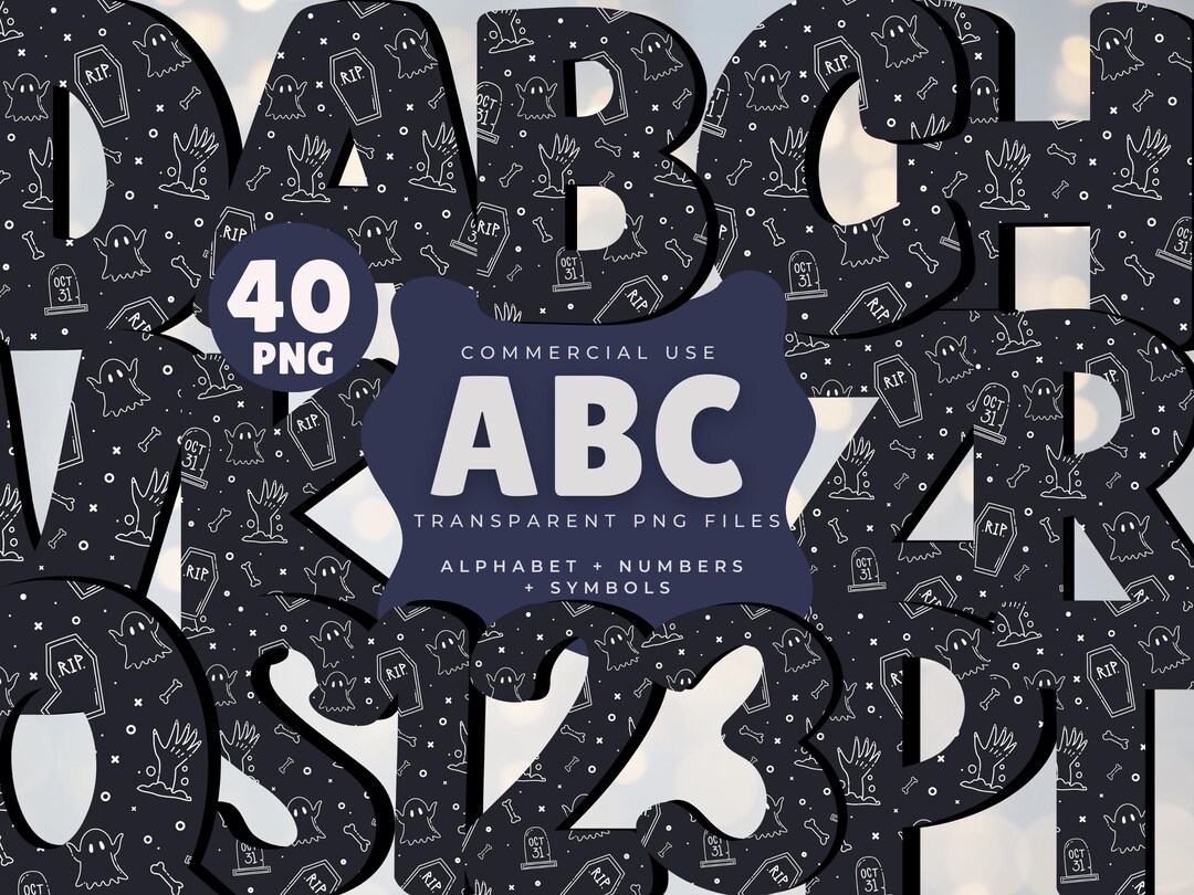Halloween Alphabet Clipart Pack | 40 Pngs | 300dpi | Commercial Use ...