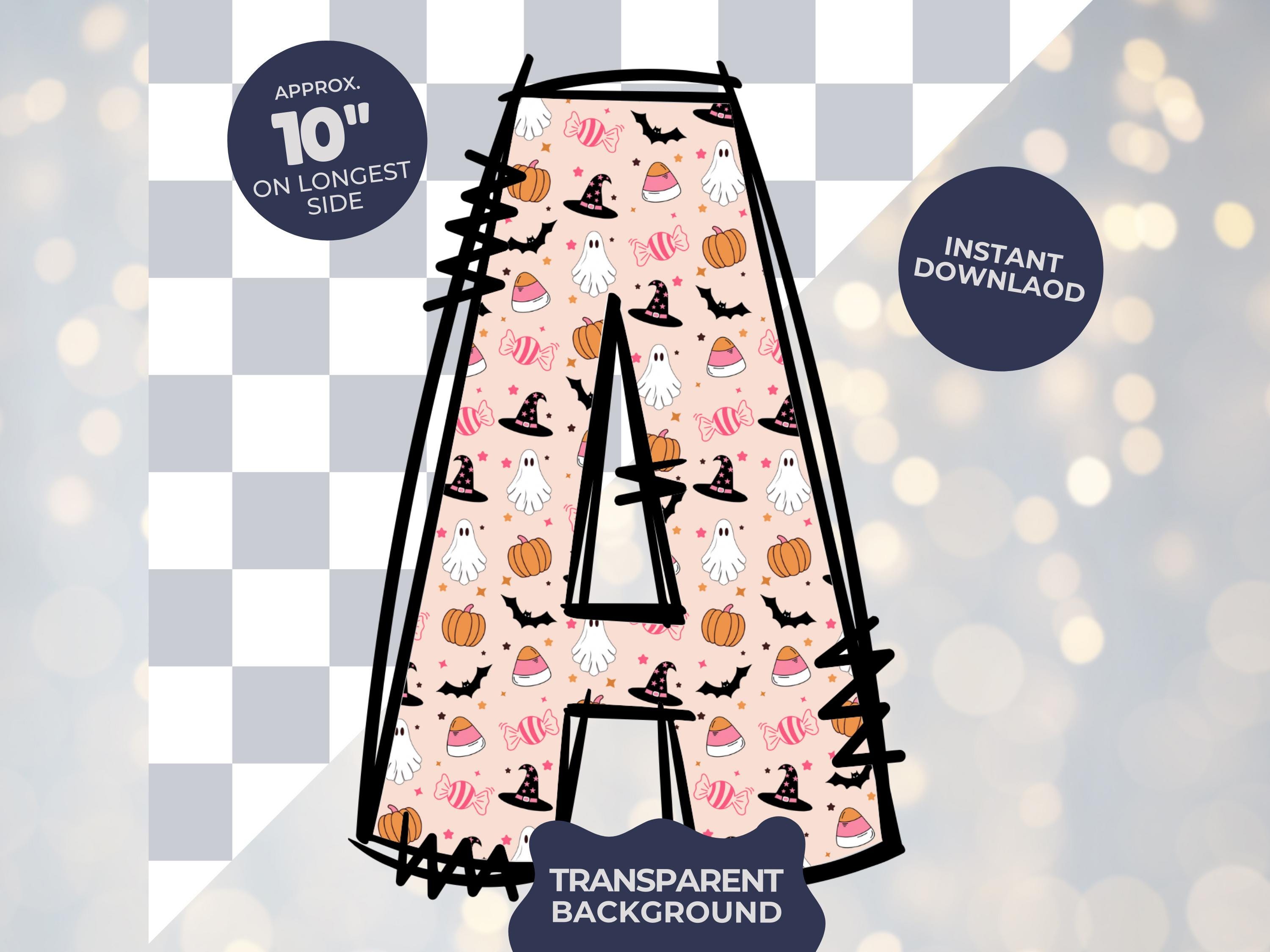 Cute Halloween Alphabet Clipart, 36 PNG Clipart Pack, Halloween A-Z ...