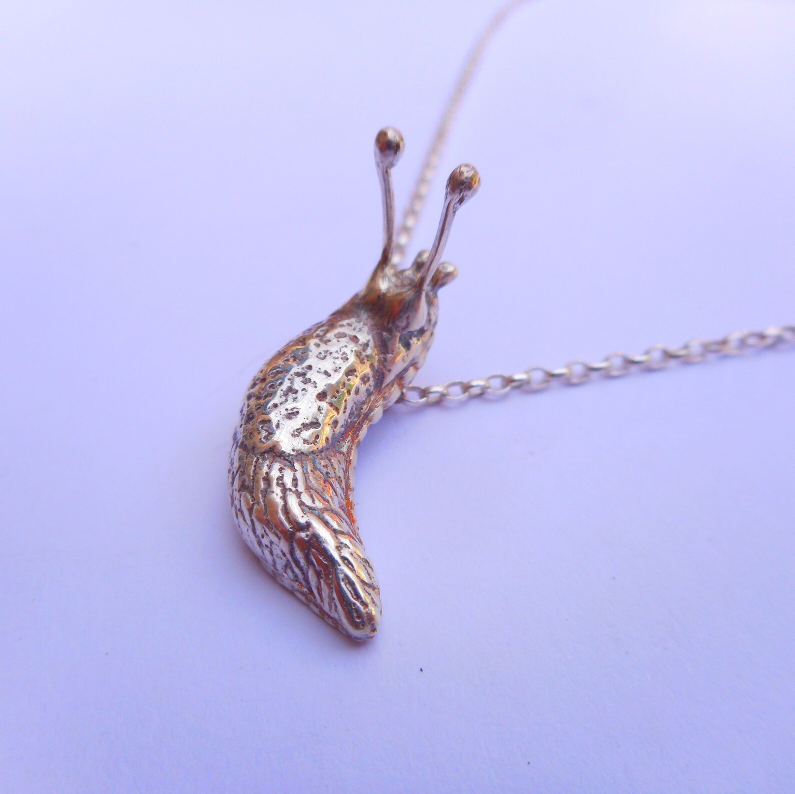 925 Silver Slug Pendant - Etsy