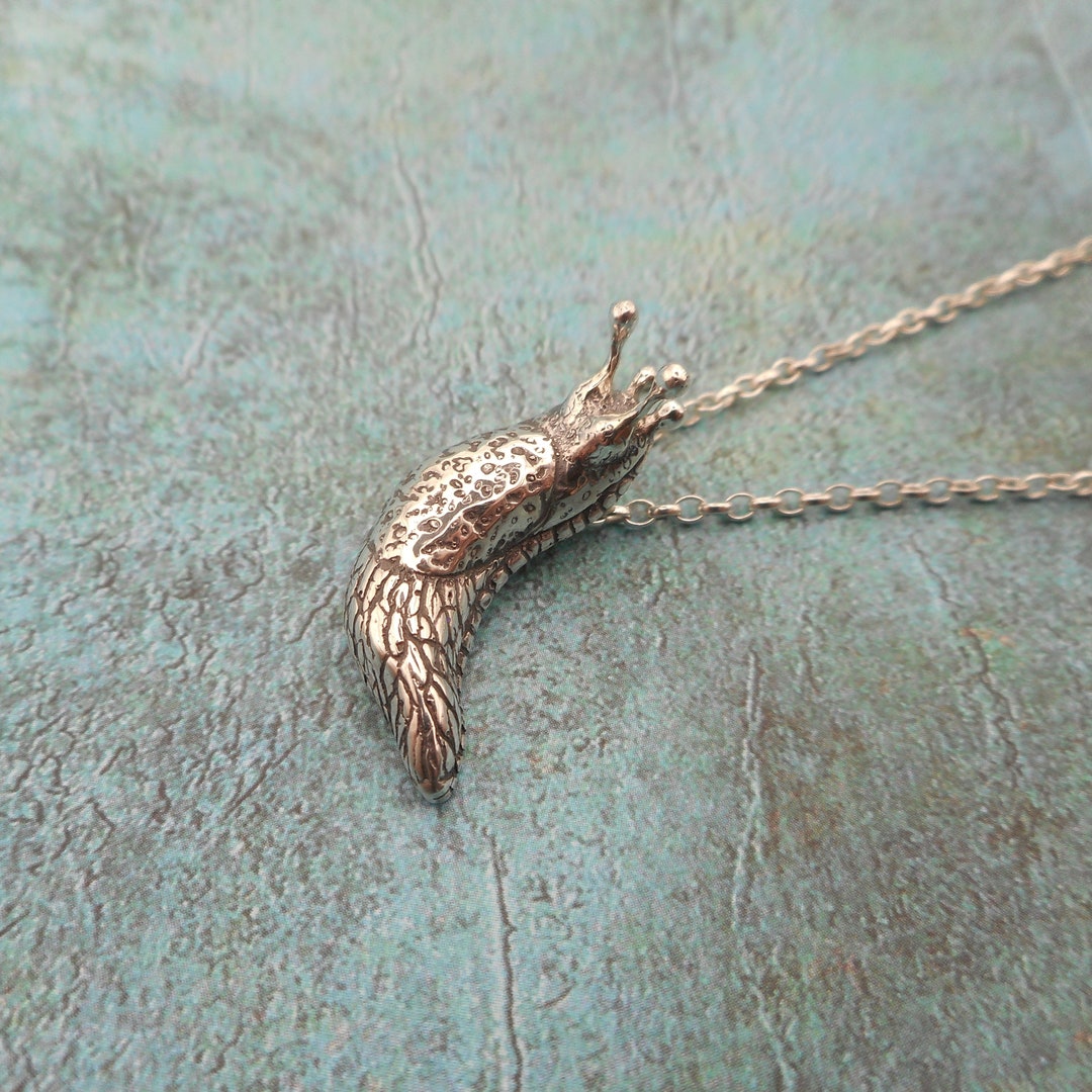 925 Silver Slug Pendant - Etsy UK
