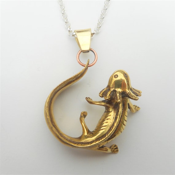 Brass Axolotl Pendant | Etsy