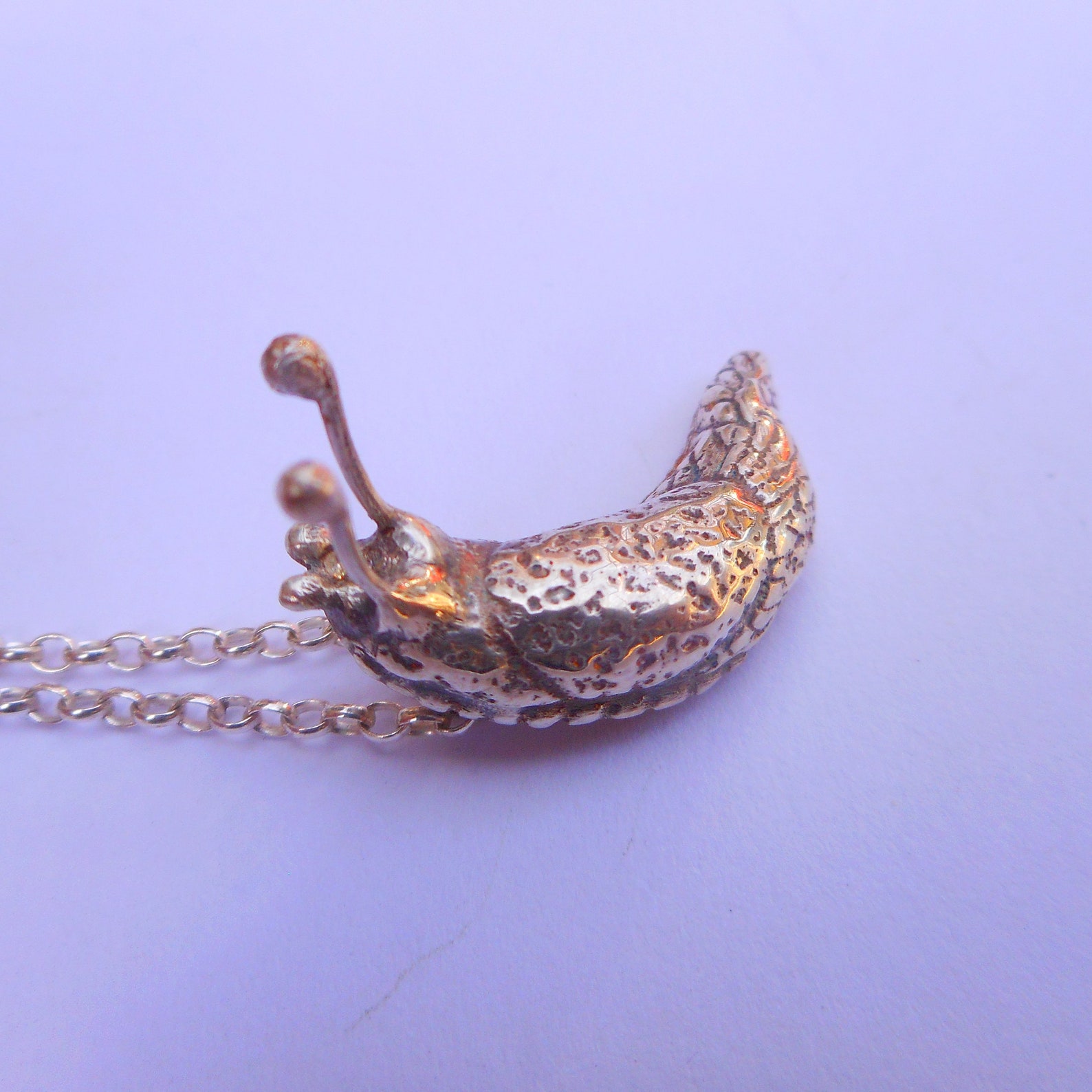 925 Silver Slug Pendant - Etsy