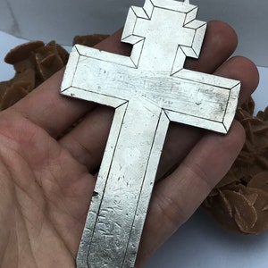 Silver Cross Old ,very Old Cross Engraving Handmade 1950s - Etsy