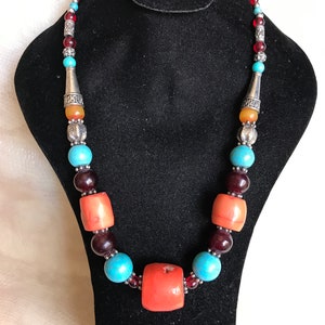Bijoux Marocain,necklace Corail,ethnique Collier Fait a Main ,vintage ...