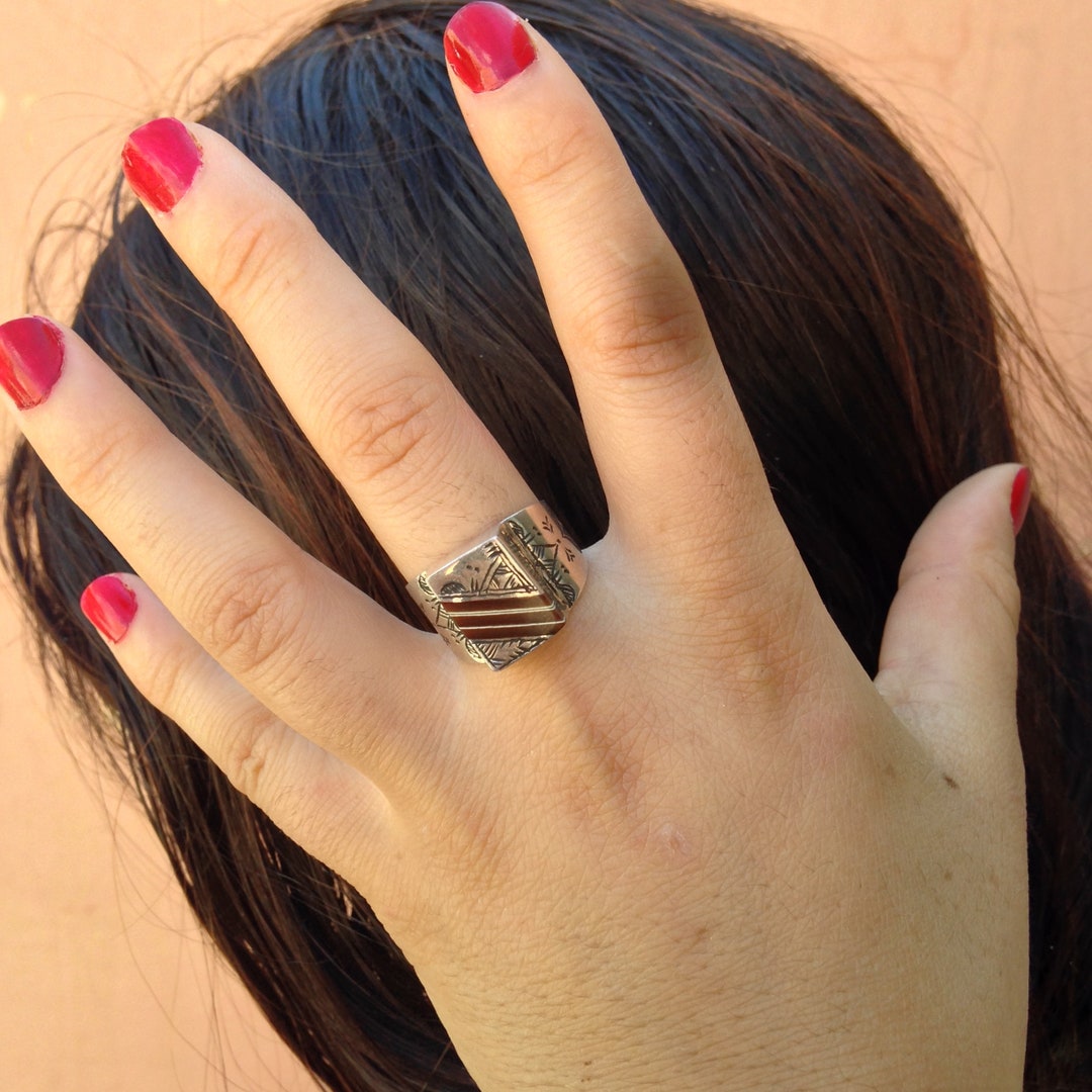 Handmade African Tuareg Ring Ethnic Tribal Jewelry Silver Gypsy ...