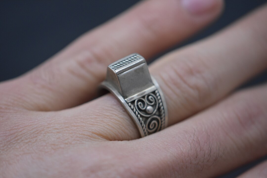 Vintage Bague Filigrane En Pyramide , Argent Sterling Ring Handmade ...