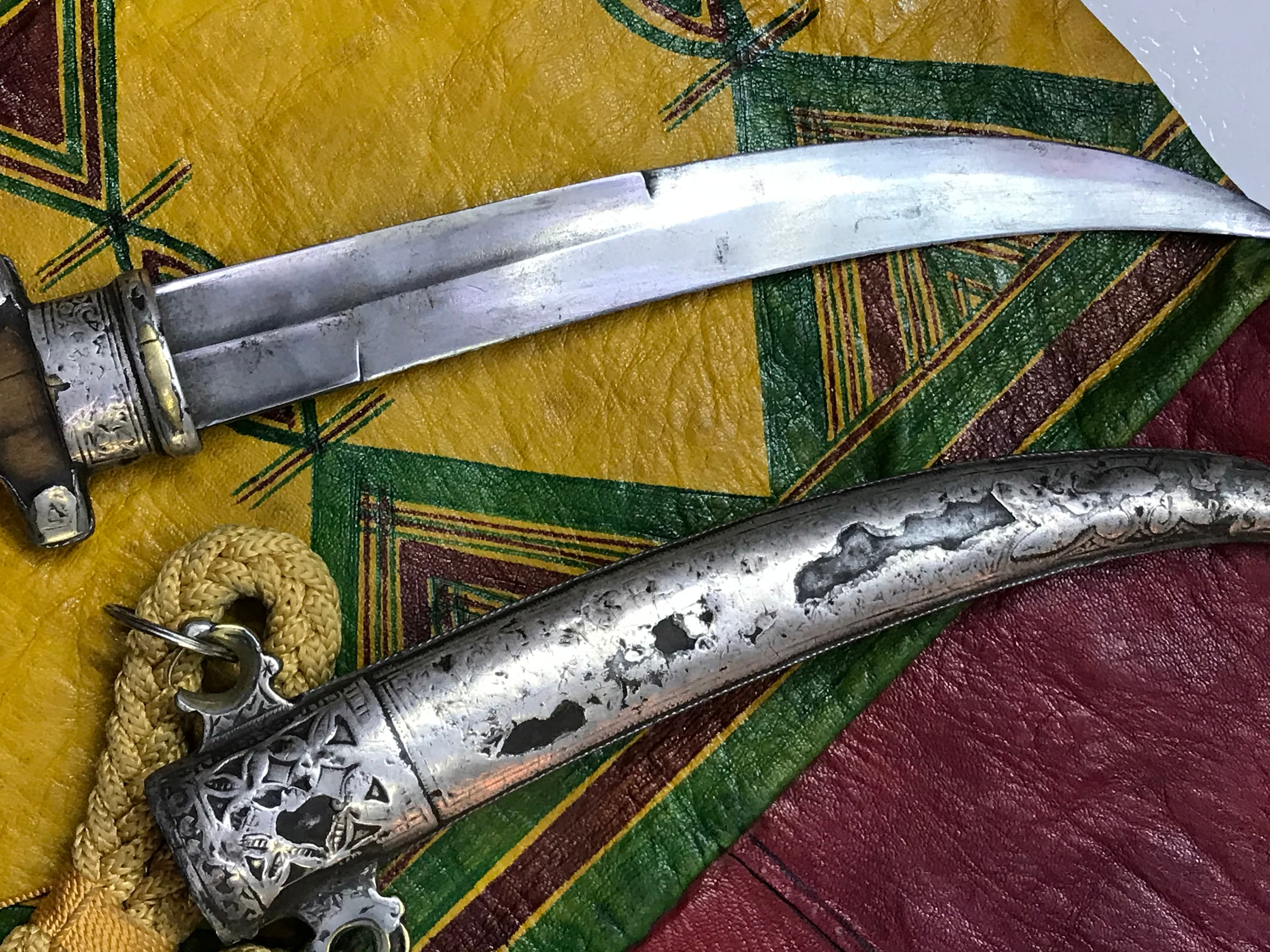 Moroccan Handmade Arabic Dagger Knife BERBER with silk belt | Etsy