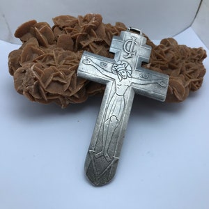 Silver Cross Old ,very Old Cross Engraving Handmade 1950s - Etsy