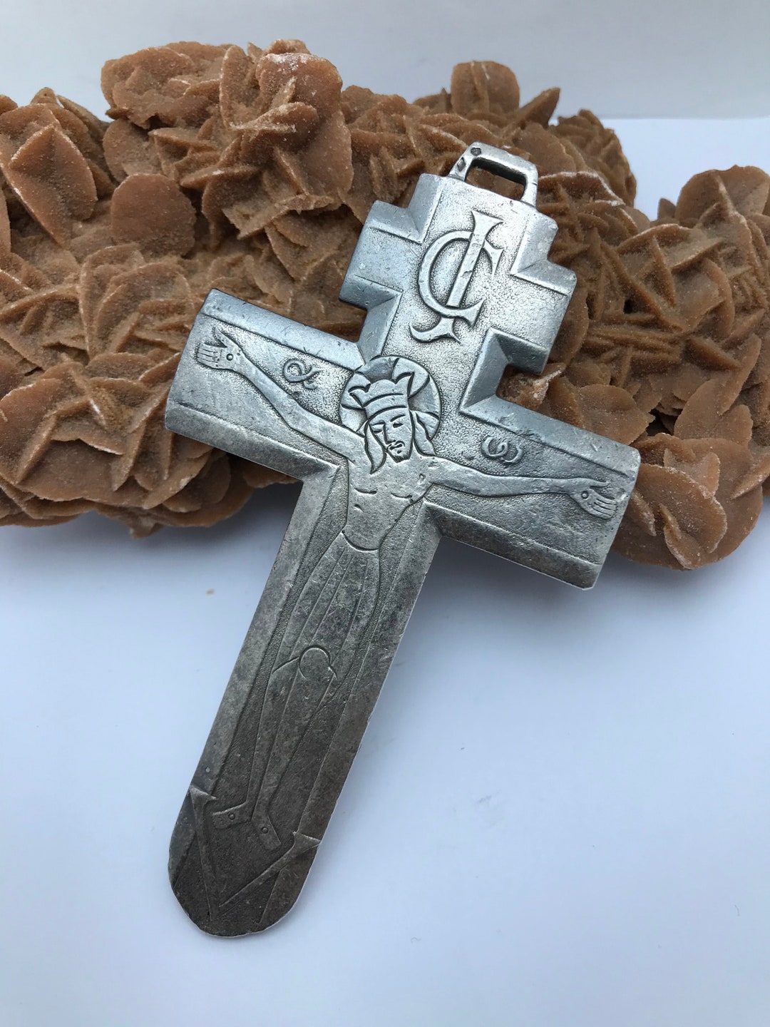 Silver Cross Old ,very Old Cross Engraving Handmade 1950s - Etsy
