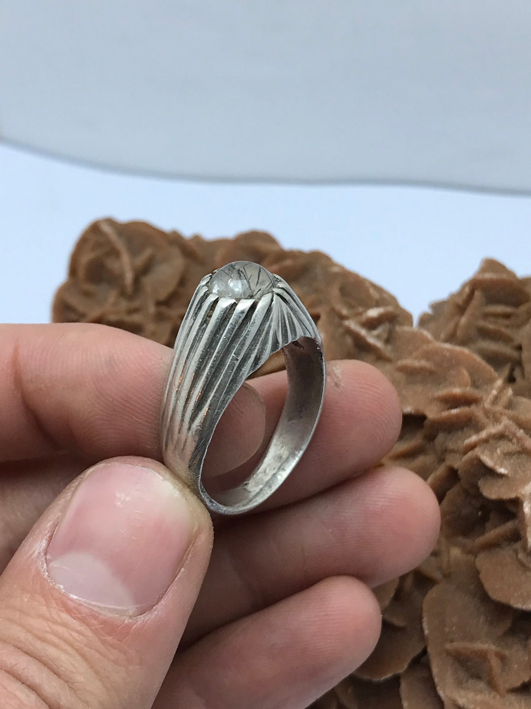 Ancienne Bague Marocain Argent Avec Pierre Naturel 1940s - Etsy