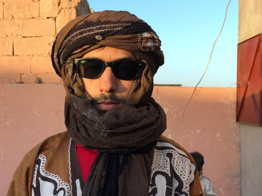 Berber Scarf ,tuareg Turban 6 Metres Cotton Real Tuareg Scarf - Etsy