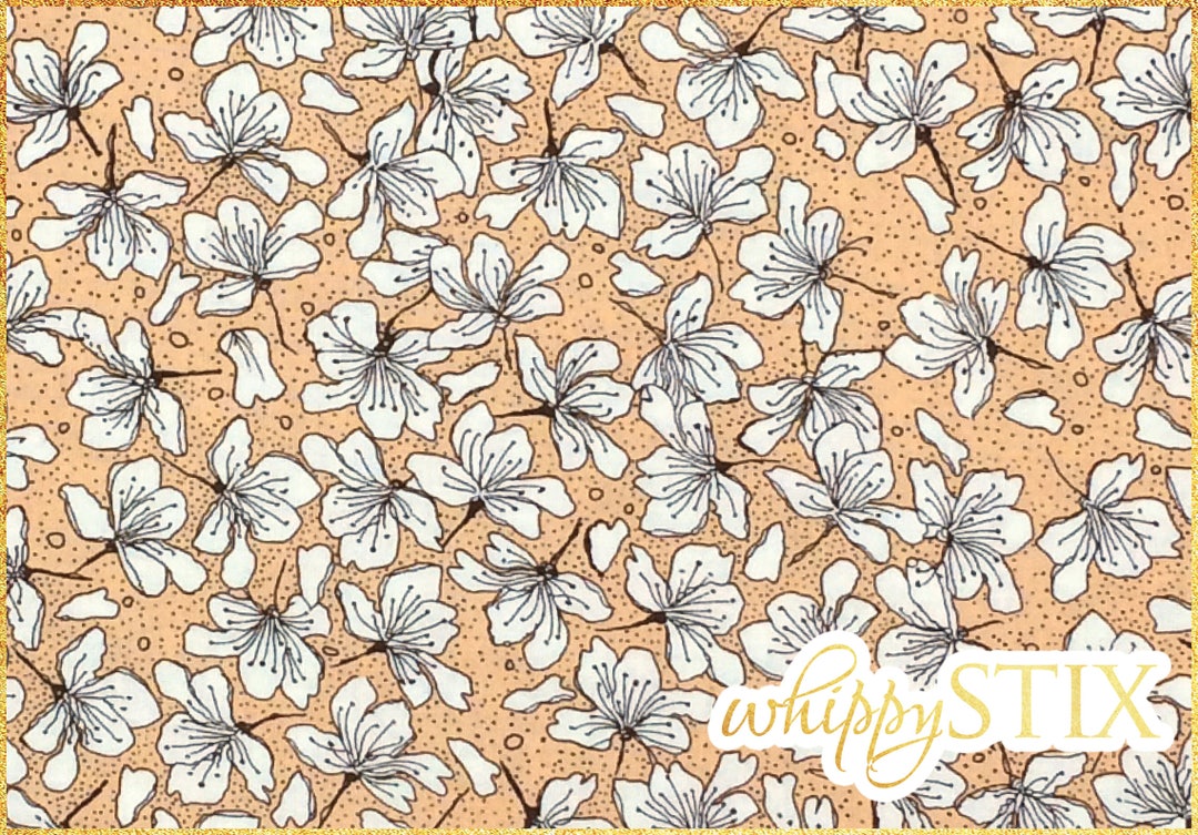 Peach Floral Fabric by the Yard Cherry Blossom Geisha by - Etsy