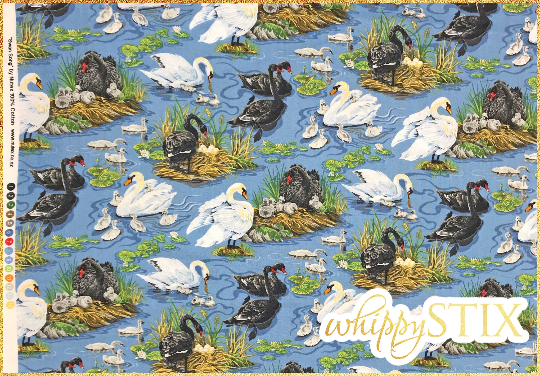 Swan Fabric by the Yard Swan Song by Nutex BTY Black White - Etsy