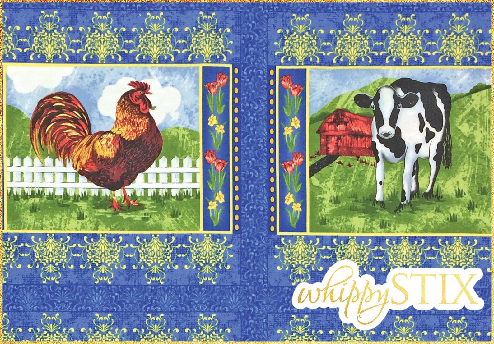 RARE Farm Fabric by the Panel Spring on the Farm by Michele | Etsy