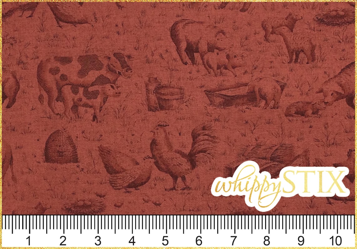 Farm Fabric by the Yard Farmyard Toile by Carolyn Carpin - Etsy
