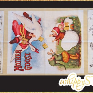 Mother Goose Fabric Panel by the Vintage Workshop for Red Rooster ...