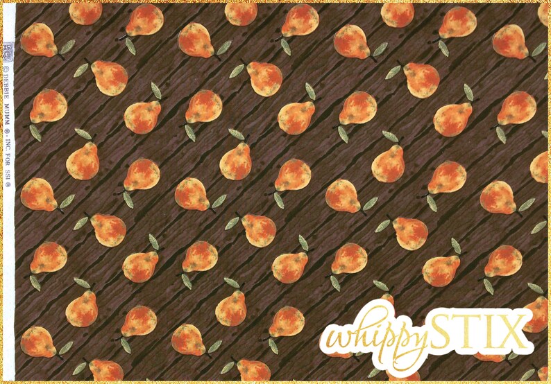 RARE Pear Fabric by the Yard Golden Pears on Wood by Debbie - Etsy