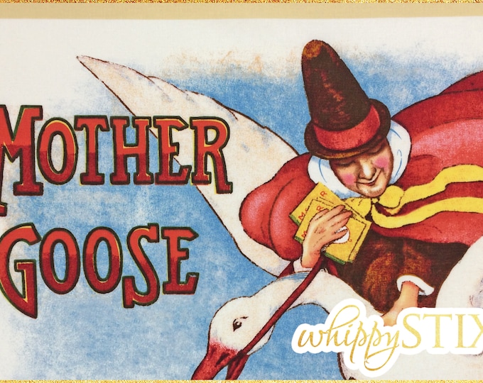 Mother Goose Fabric Panel by the Vintage Workshop for Red Rooster ...