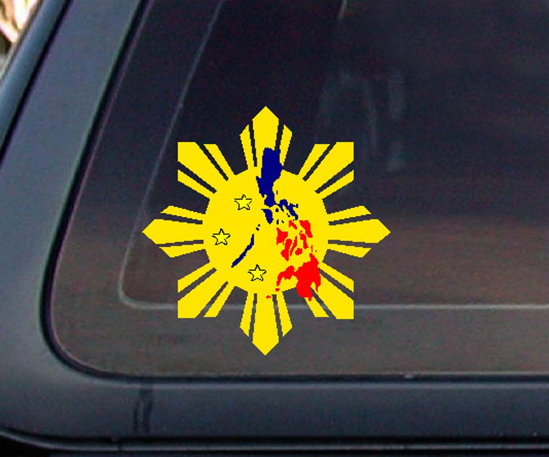 Philippine Flag SUN STAR ISLAND,5.4 X 5.4, Car Decal,sticker,car Window ...
