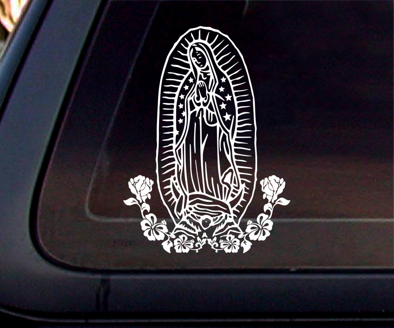 Virgin Mary White 7 75x5 Décalque De Voiture Autocollant Décalque De