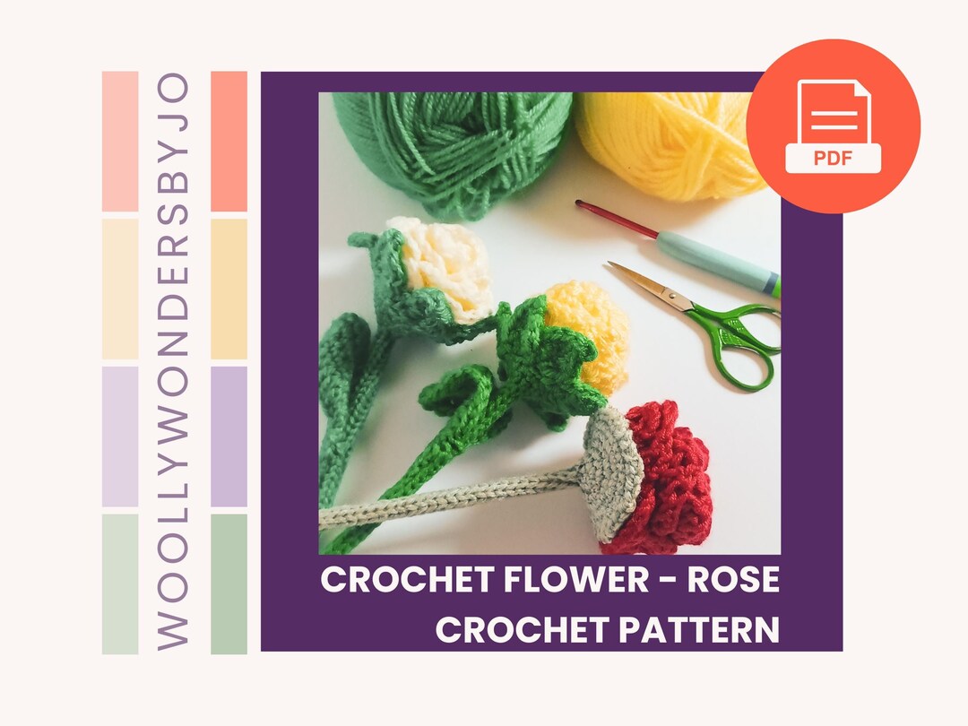 Crochet Rose PDF Pattern Download Digital Pattern - Etsy