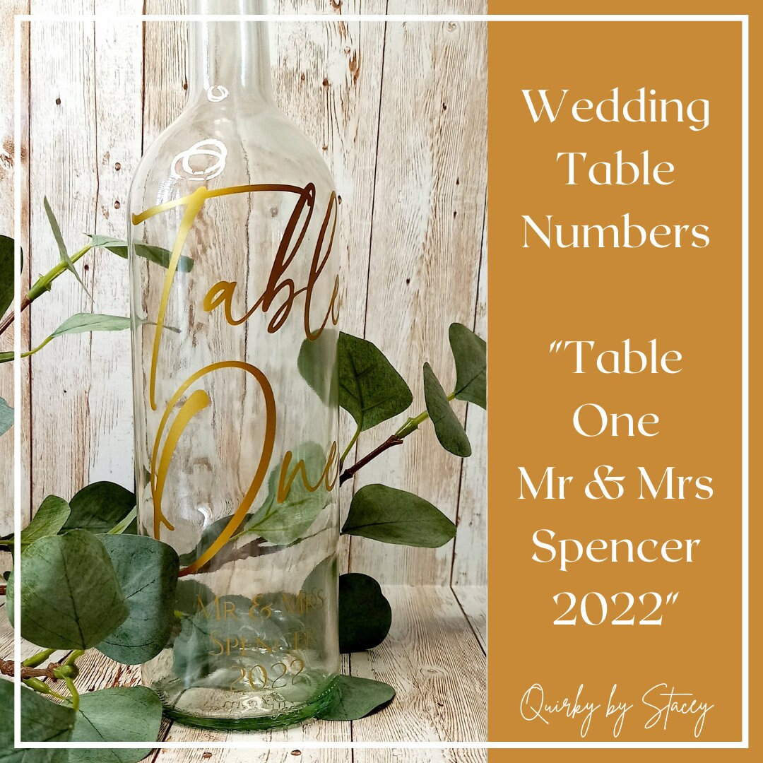Personalised Labels Vinyl Decal Labels Wedding Table | Etsy UK