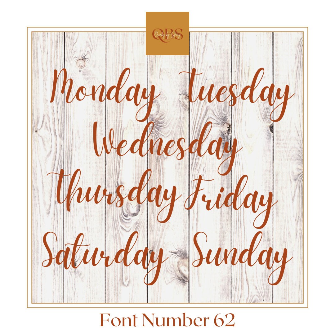 Monday to Sunday Stickers Days of the Week Decal Vinyl | Etsy