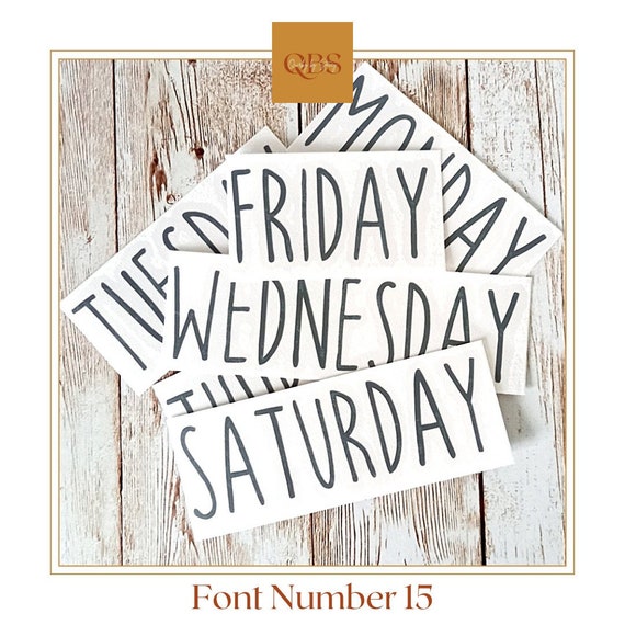 Monday to Sunday Stickers Days of the Week Decal Vinyl | Etsy