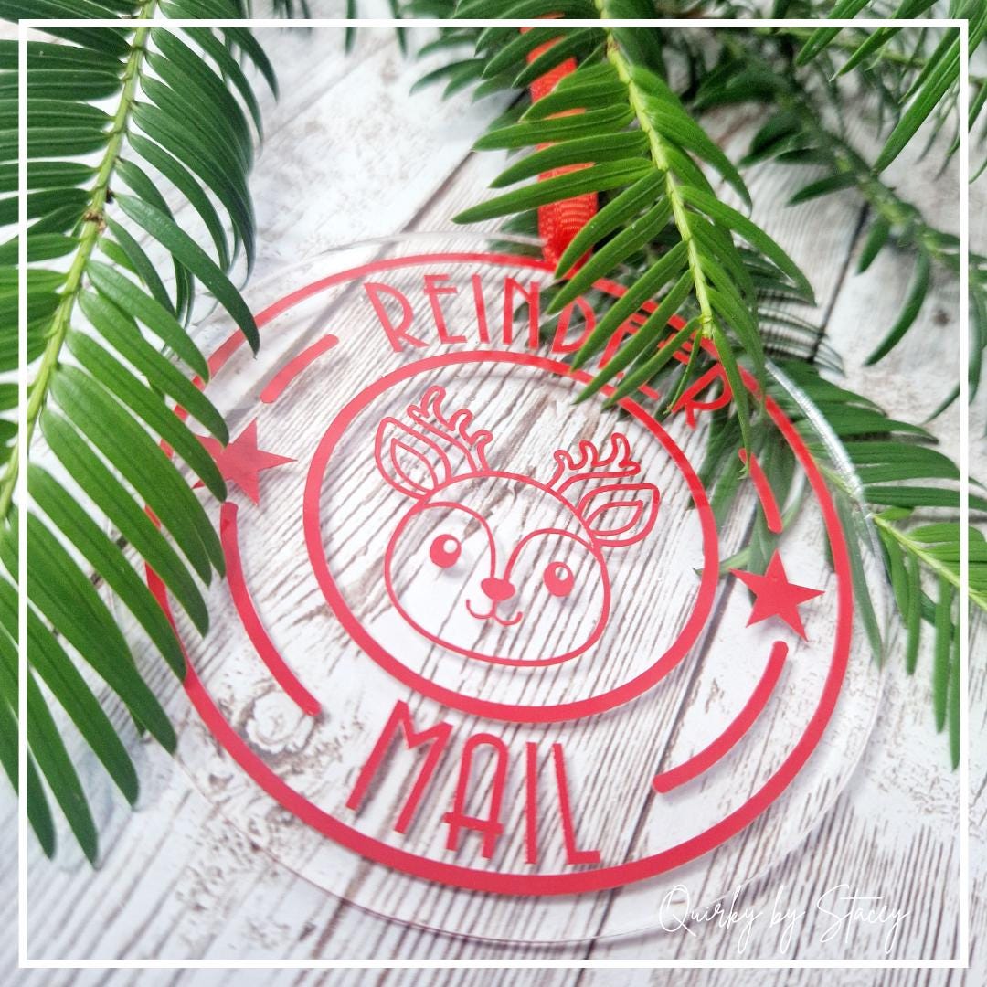 Reindeer Mail Christmas Decal Labels - Custom Self Adhesive Stickers - Etsy