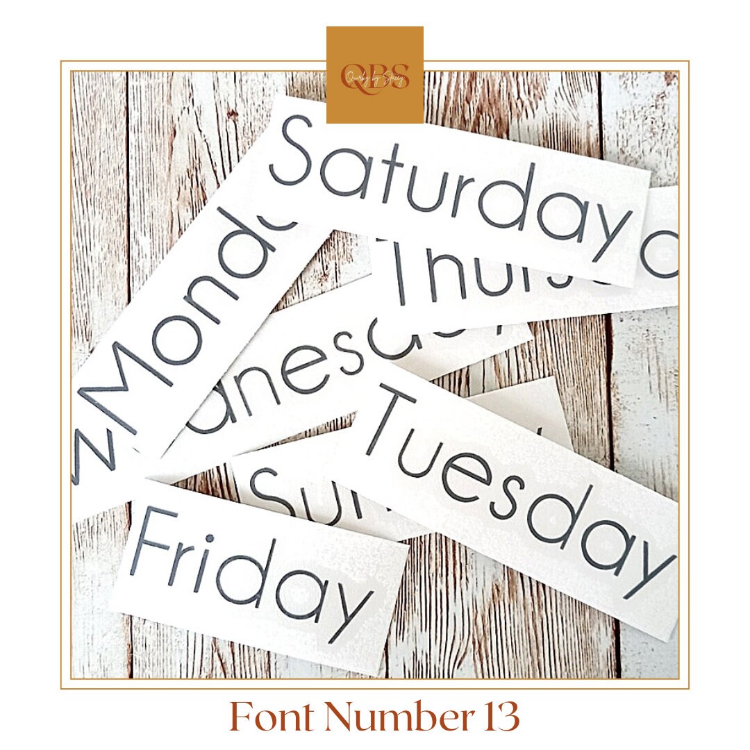 Monday to Sunday Stickers Days of the Week Decal Vinyl | Etsy