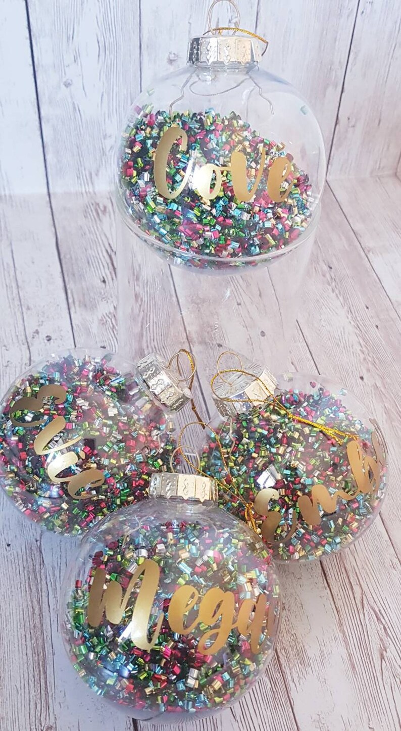 Christmas Bauble Name Labels Decal Vinyls Personalised | Etsy