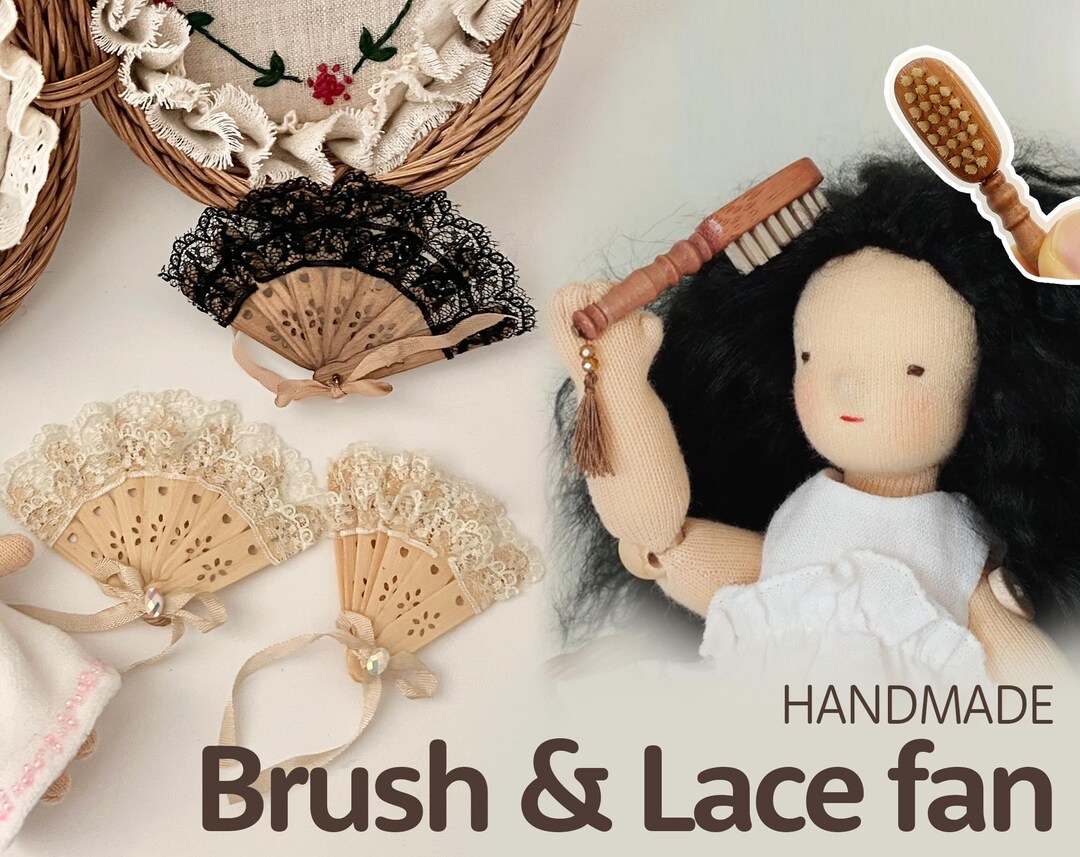 Lace Hand Fan / Doll Hair Brush / Doll's Miniature - Etsy
