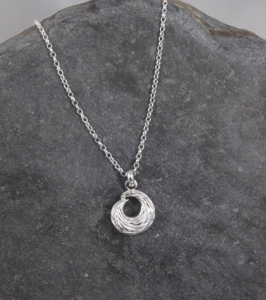 Ebb and Flow Medium Wave Pendant - Sterling Silver Wave Necklace ...