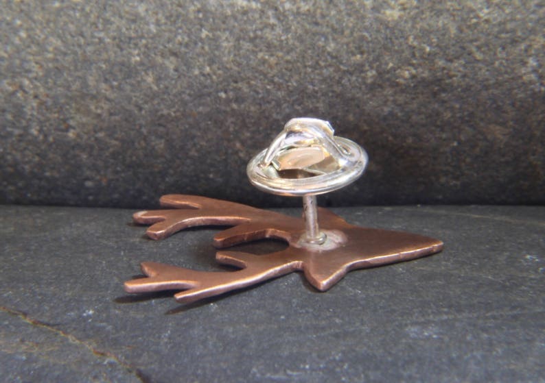 Stags Head Pin Sterling Silver Stag Head Suit Lapel Pin - Etsy