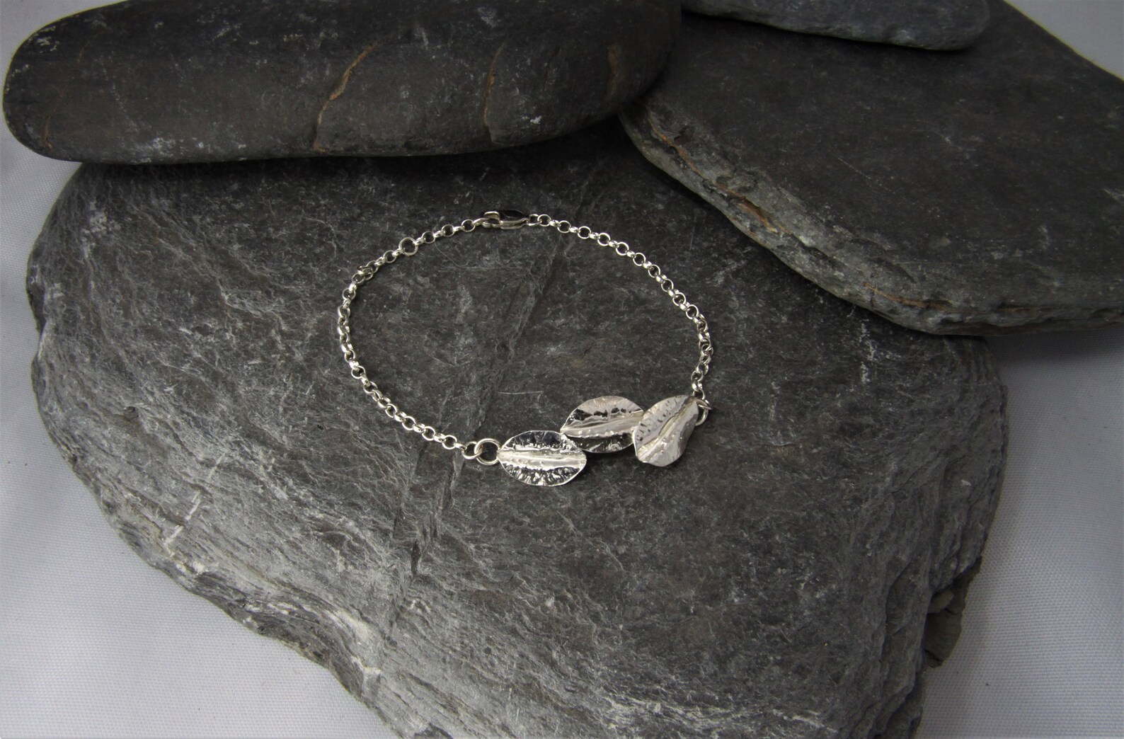 Leaf Bracelet Fold Formed Leaves Three Leaf 925 Chain - Etsy