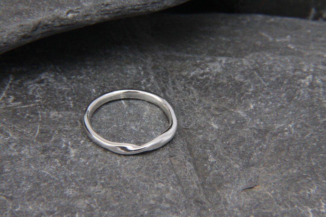 Twisted Silver Stacking Ring - Rolling Waves Ring - Twisted Band Ring ...