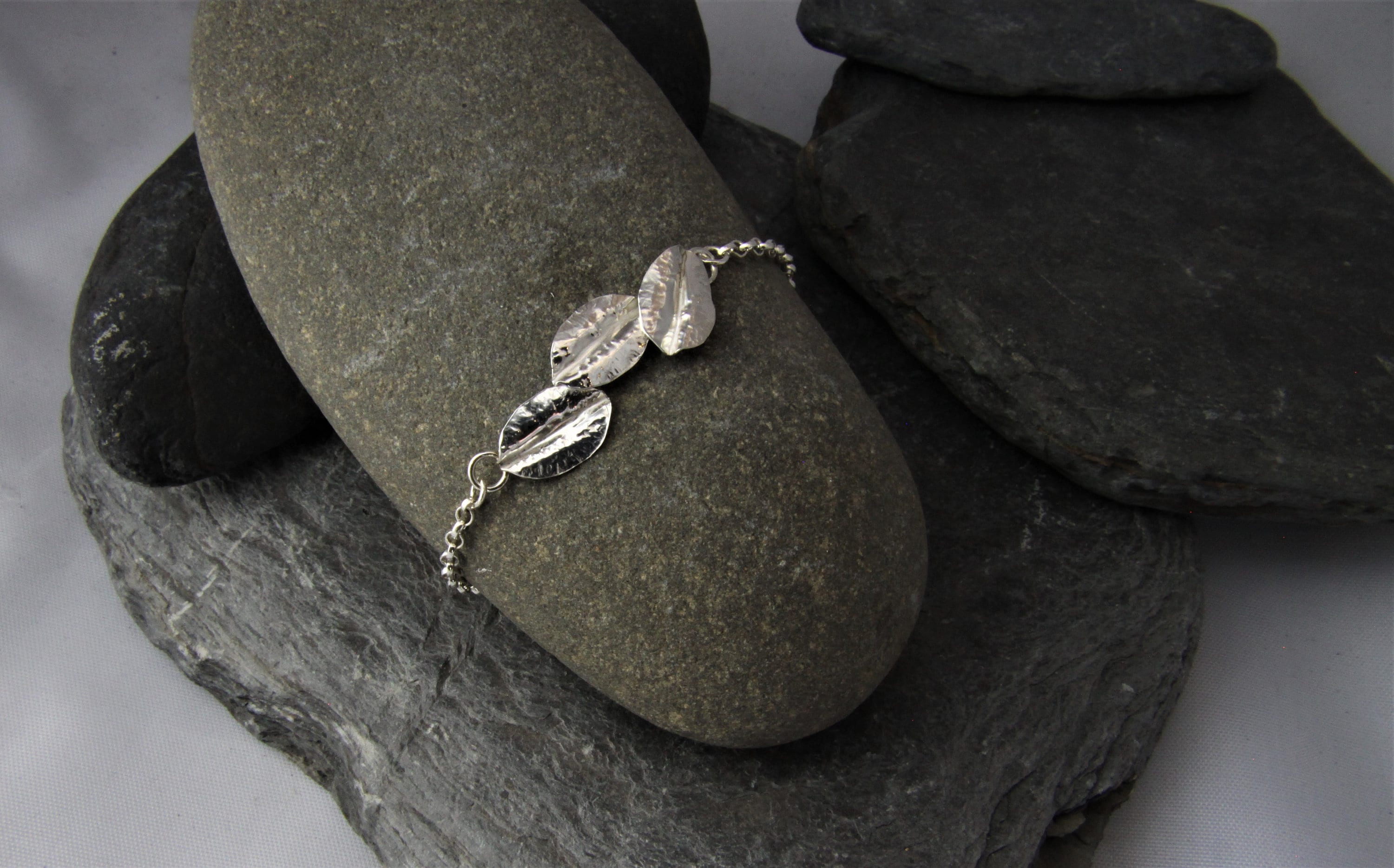 Leaf Bracelet Fold Formed Leaves Three Leaf 925 Chain - Etsy
