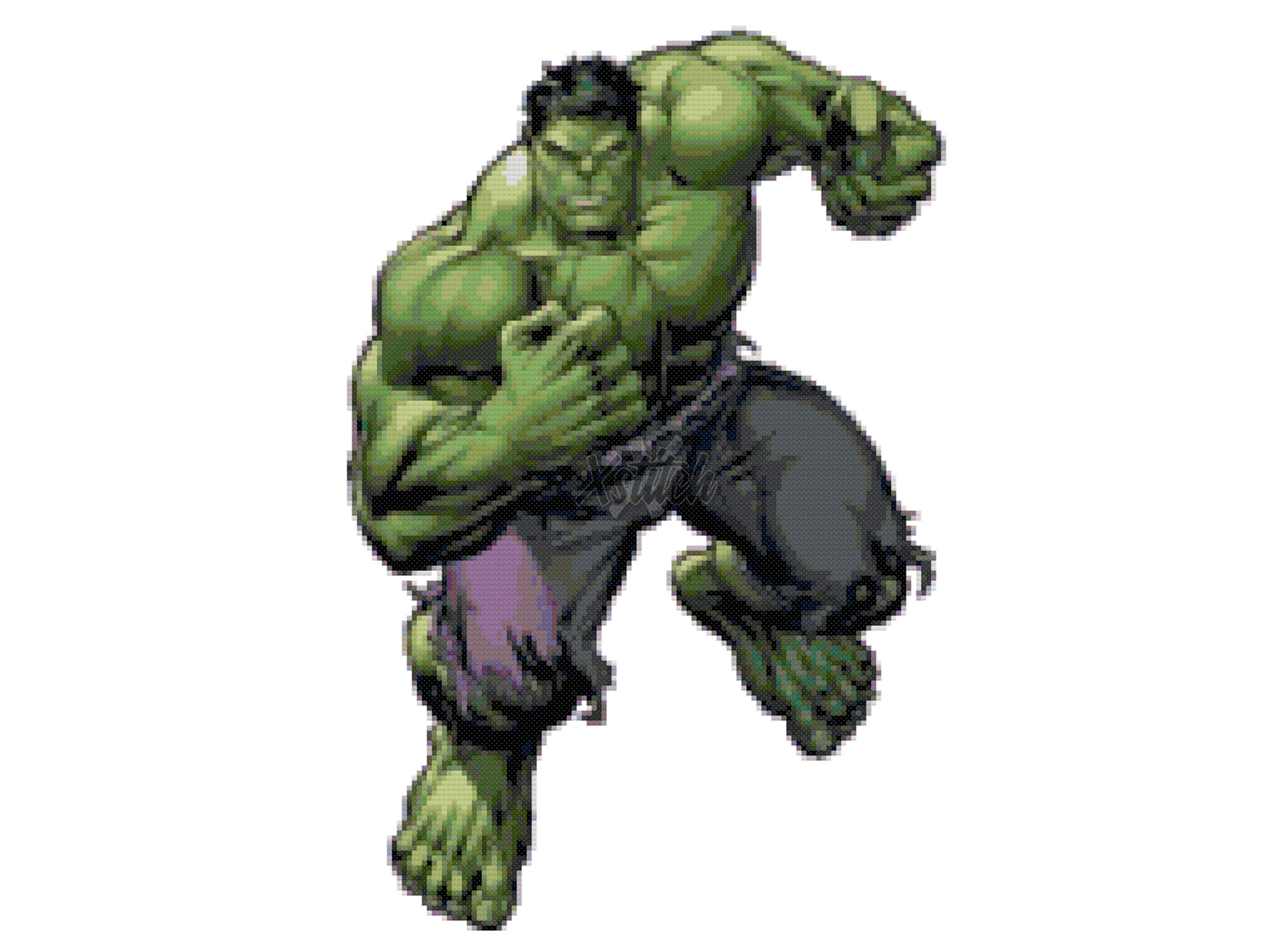 The Incredible Hulk Cross Stitch Pattern - Etsy