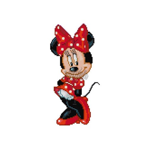 MINNIE MOUSE in Red Cross Stitch Pattern PDF Embroidery Chart - Etsy