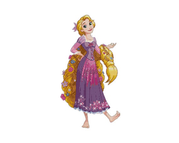 Tangled Rapunzel Cross Stitch Pattern - Etsy UK