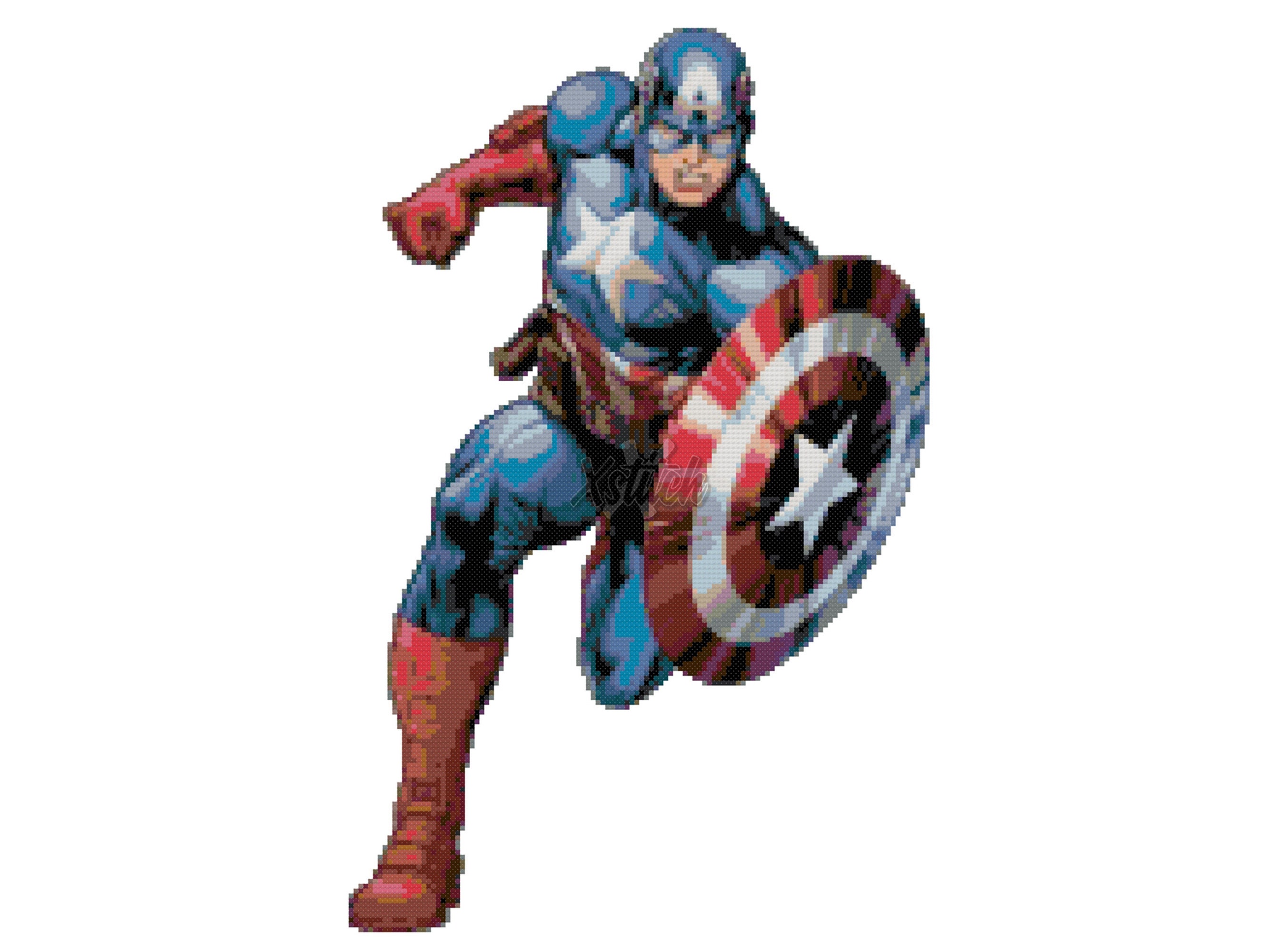 Captain America Cross Stitch Pattern - Etsy