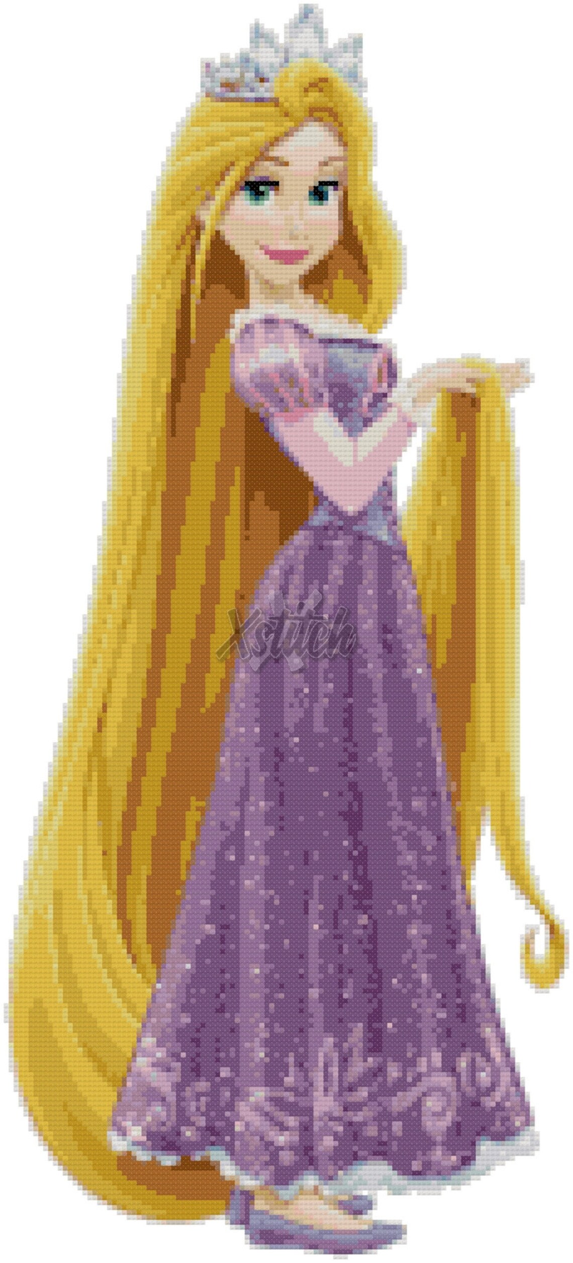 Tangled Rapunzel Cross Stitch Pattern | Etsy