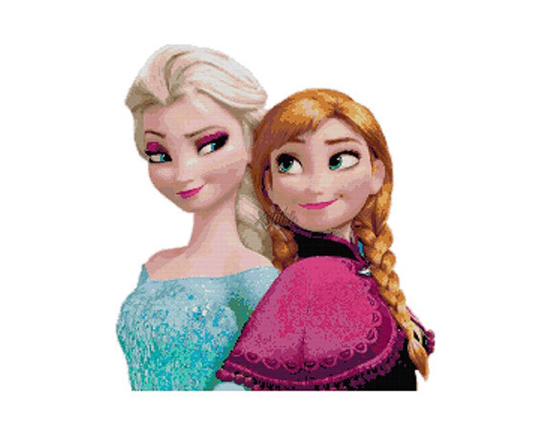 Frozen Elsa Anna Cross Stitch Pattern - Etsy