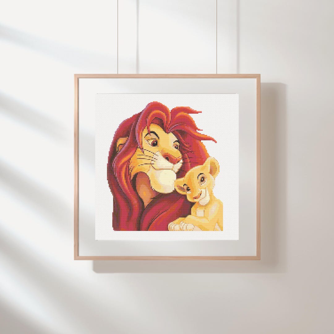 Lion King Mufasa & Simba Cross Stitch Pattern – Instant Download PDF ...