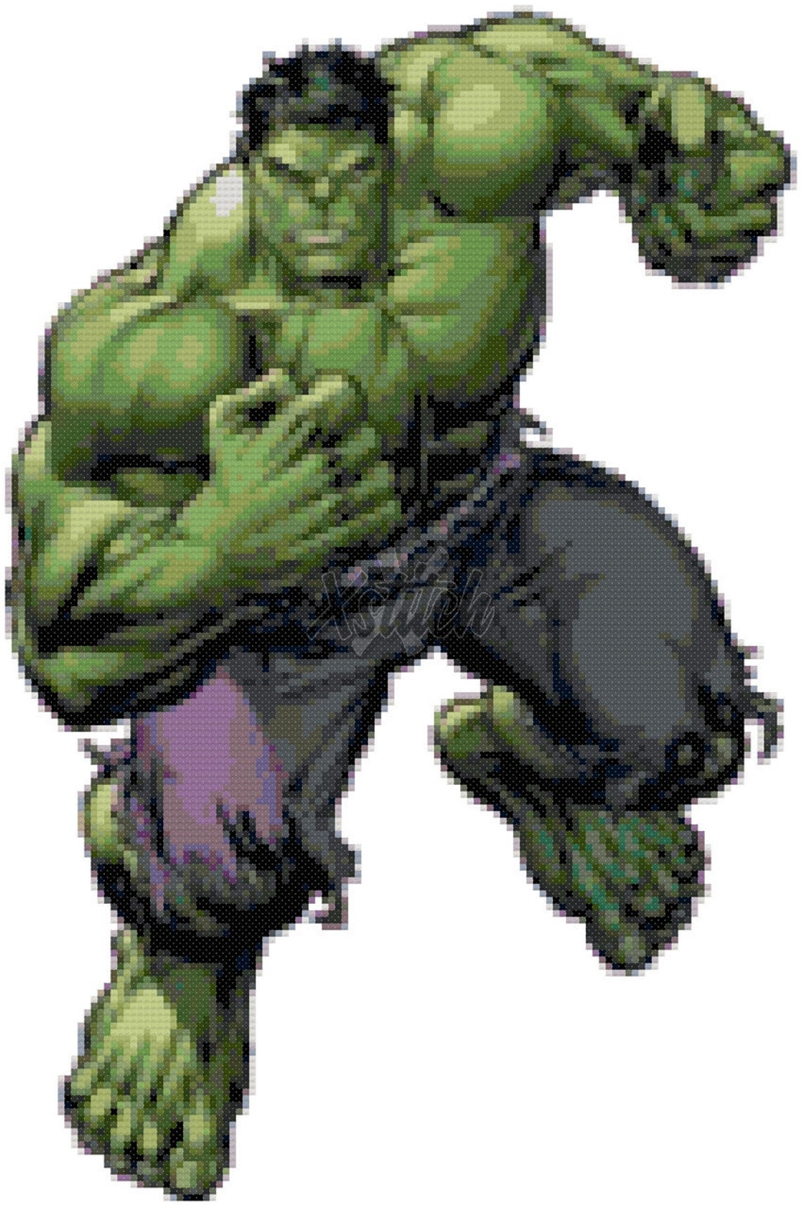 The Incredible Hulk Cross Stitch Pattern | Etsy