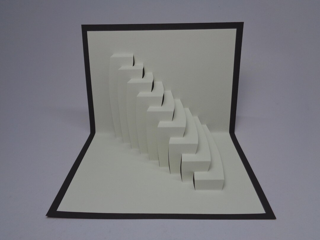 Twin Stairs Pop-up Card: 3D Kirigami Architecture Art - Etsy
