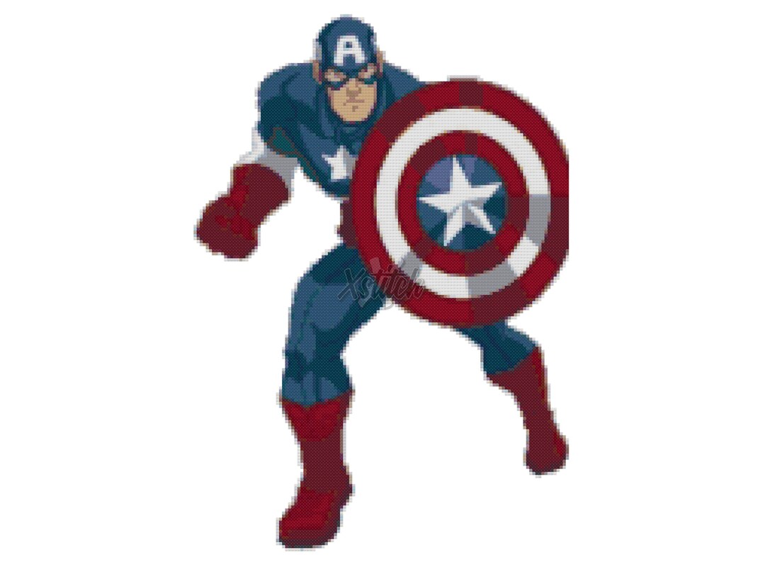 Captain America Cross Stitch Pattern - Etsy