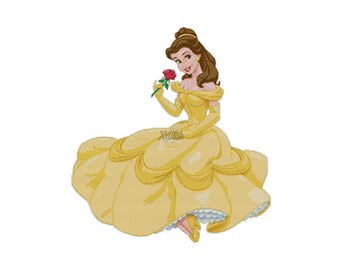Beauty and the Beast Belle Cross Stitch Pattern | Etsy