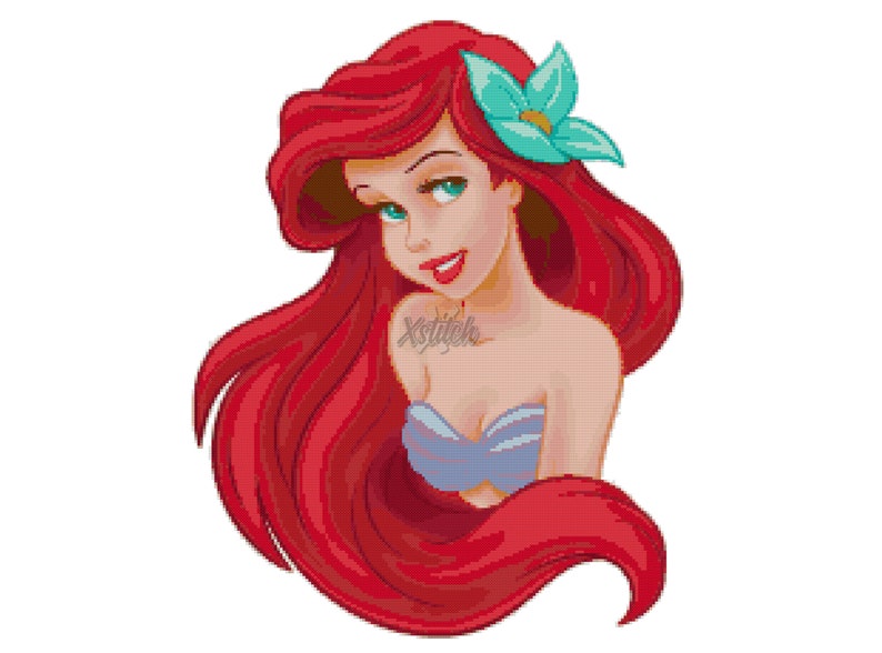 Little Mermaid Ariel Cross Stitch Pattern - Etsy