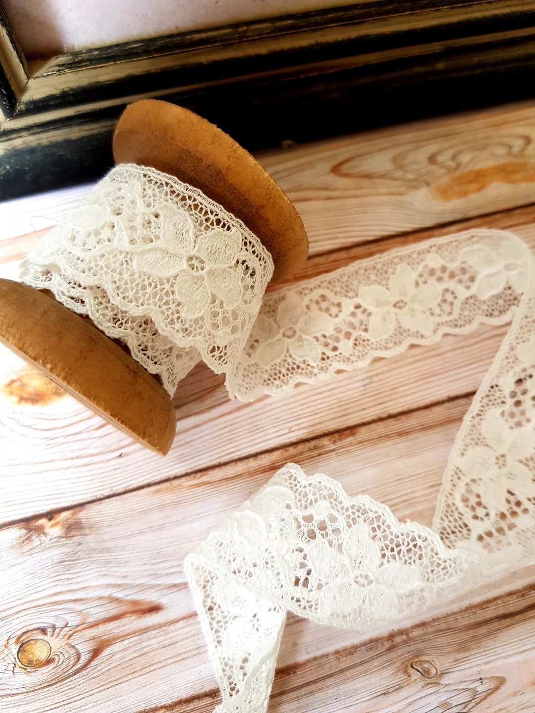 2.7cm Narrow Vintage Style Valenciennes Nottingham Lace Trim by the ...